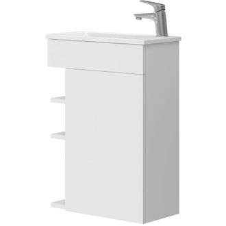 Vicco Ensemble de meubles de salle de bain Amadeo, Blanc, 2 parties, avec lavabo