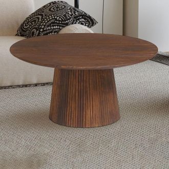 M&S Collection M&s - Table basse ronde 80x80x38 cm en manguier marron - maguel