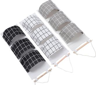 BESPORTBLE 3 St&uuml;ck Teiliges Wandh&auml;nge Baumwoll leinen Aufbewahrungstaschen mit F&auml;chern Moderner Sundries Organizer f&uuml;r Wohnzimmer Schlafzimmer B&uuml;ro und Haust&uuml;r