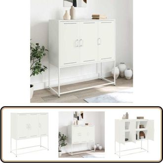 vidaXL Highboard Weiß 100,5x39x107 cm Stahl - Vidaxl