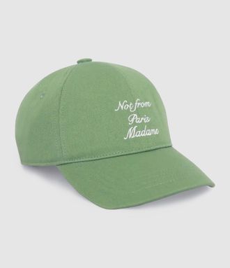 Dr&ocirc;le de Monsieur Casquette Slogan Calligraphy Light Green
