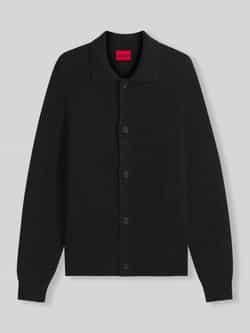 HUGO BOSS Regular Fit Strickjacke aus Woll-Mix Modell Sardeep