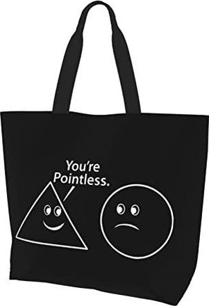AOOEDM YouRe Pointless Ladies Canvas Tote Sac &agrave; provisions r&eacute;utilisable