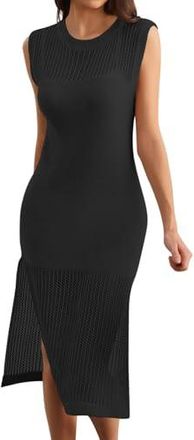 Generic Cache-maillot de bain en crochet pour femme - Robe de plage dos nu - Robe d&eacute;t&eacute; boh&egrave;me pour vacances de plage - Essentiels de vacances pour femme, autr