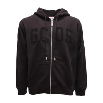 GCDS Italienischer Full-Zip-Sweatshirt Fw23M100198 - - Sweatshirts & Hoodies - Herren - Schwarzk - S