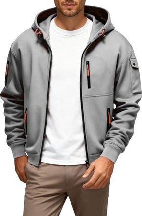 Generic Lightweigh Sweat &agrave; capuche uni pour homme 2026 Printemps Automne et Hiver D&eacute;contract&eacute; Manches longues Bouton Manches Longues Sweat &agrave; capuche V&ecirc;tements