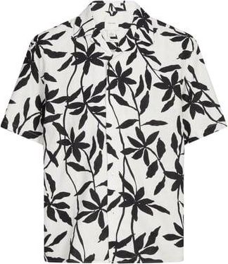 Calvin Klein Chemise &agrave; motif en coton et lin