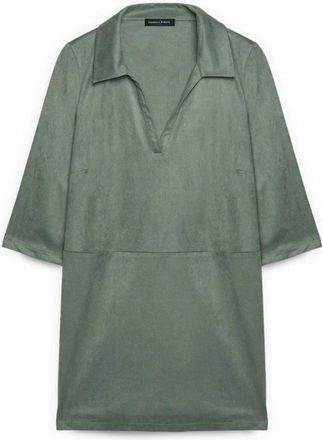 Fiorella Rubino Femme, Robes, Vert, Taille: 52 FR Robe Courte Toucher Doux avec Col Polo