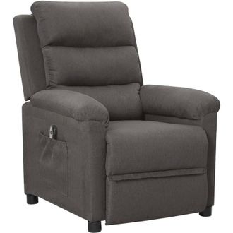 vidaXL Vidaxl - Fauteuil inclinable &eacute;lectrique Gris fonc&eacute; Tissu