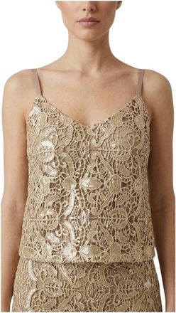 Fracomina Spitzen-Top - - Tops - Damen - Beige - L