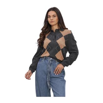 Second Female Shailene Strick-Polo - - Knitwear - Damen - Mehrfarbig - M