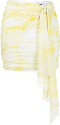 Msgm Msgm, Femme, Jupes, Jaune, Taille: 40 FR Mini-jupe drap&eacute;e