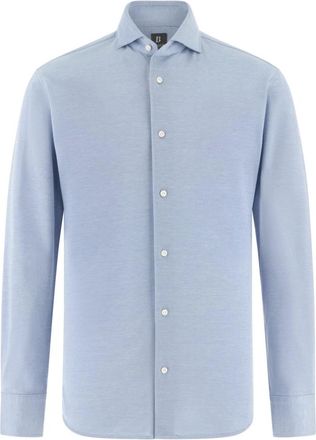 Boggi Milano Homme, Chemises, Bleu, Taille: L Piquet Open Collar Polo Regular Fit