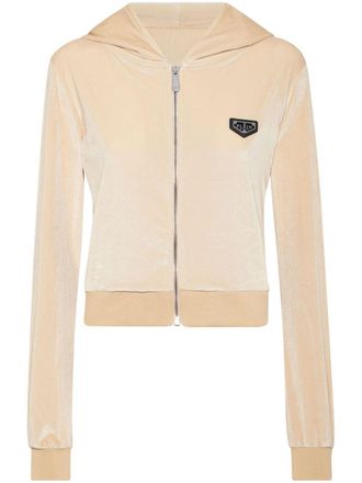 Philipp Plein Strass Skull Hoodie - Nude