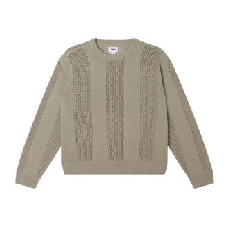 Obey Homme, Pulls, Gris, Taille: L Crochet Crewneck Sweater