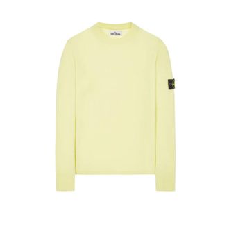Stone Island Zitronen Crewneck Wollpullover - - Knitwear - Herren - Gr&uuml;n - XL