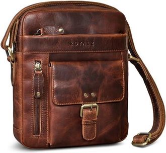 Royalz Greyson sacoche homme cuir bandouliere - petit sac à bandoulière au look vintage - Sac en cuir pratique pour le quotidien et les loisirs