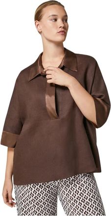 Marina Rinaldi Femme, Blouses et Chemises, Brun, Taille: 44 FR Casacca