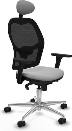 Piqueras y Crespo B&uuml;rostuhl mit R&uuml;ckenlehne und 3D-Armlehnen, h&ouml;henverstellbare Lendenwirbelst&uuml;tze und festes Kopfteil, ausgestattet mit 5 Positionen und eingespritztem