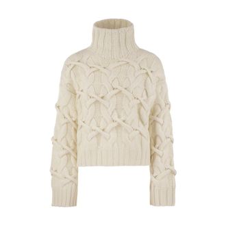 Brunello Cucinelli Rollkragenpullover - - Knitwear - Damen - Wei&szlig; - M