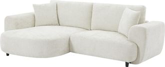 Vente-Unique Ecksofa - Ecke Links - Strukturstoff - Beige - RULAMA