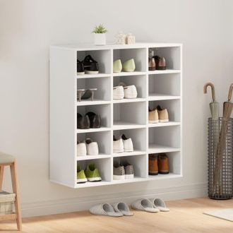vidaXL Vidaxl - Schuhschrank mit Regal Wei&szlig; 77,5 x 30 x 83,5 cm Holzwerkstoff