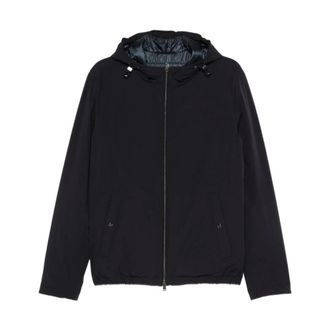 Herno Blauer Rei&szlig;verschluss Packbar Cappuccio Mantel - - Jackets - Herren - Blau - S