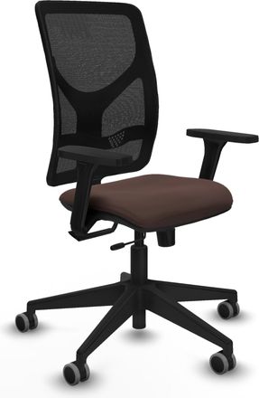 Piqueras y Crespo Atmungsaktiver B&uuml;rostuhl mit 3D-Armlehnen, h&ouml;henverstellbare Lendenwirbelst&uuml;tze, ausgestattet mit Syncro/Traslack und Schneideschaum, mit Rollen 65 mm