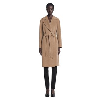 Max Mara Wool Cashmere Silk Long Wrap Coat