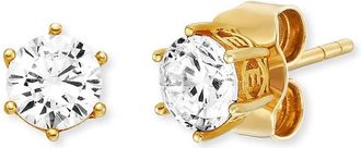 Engelsrufer Keep it so simple Damen Ohrstecker Shiny vergoldet aus Sterling Silber mit Zirkonia - nickelfrei - Größe: 5mm