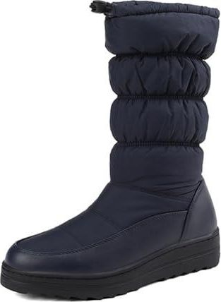 Generic Bottes de neige imperm&eacute;ables pour femme - Plateforme - Bout rond - Chaussures confortables et d&eacute;contract&eacute;es, bleu, 39.5 EU