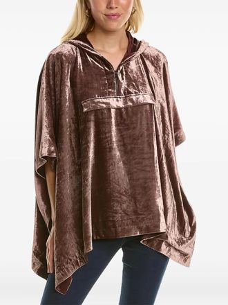 Brunello Cucinelli Poncho aus Samt mit Kapuze - Braun