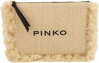 Pinko Pinko, Femme, Sacs, Beige, Taille: ONE Size Flat Handle Clutch