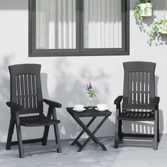 vidaXL Vidaxl - Chaises inclinables de jardin lot de 2 anthracite pp