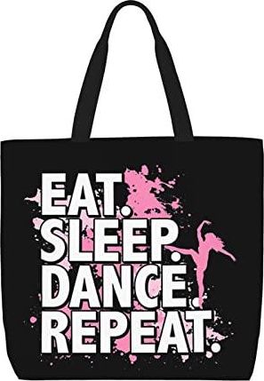 Generic Sac Fourre-Tout Manger, Dormir, Danser, R&eacute;p&eacute;ter Sac &Agrave; Dos Pliable Avec Poign&eacute;es Sacs En Toile Pour Femmes, Pour Femmes, Shopping, Filles, Burea