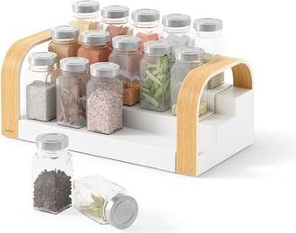 Umbra Bellwood - Étagère à épices à trois niveaux, Blanc/Naturel