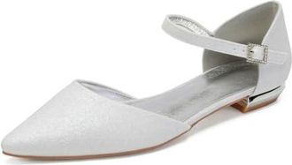 Generic Mariage Chaussures À Talon Plate Chaussure Mariée Mariee Femme Robe De Soirée Confortable Mariée Plates Escarpin 1.8Cm,Ivoire,43 EU