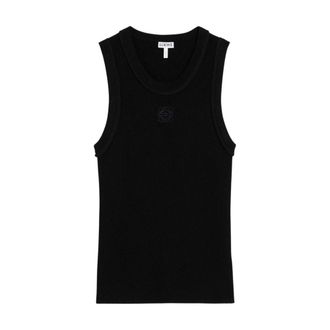 Loewe Anagram Geripptes Tanktop - - Tops - Damen - Schwarzk - M