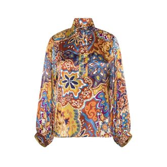Momoni Thierry Seiden Satinbluse - - Blouses & Shirts - Damen - Mehrfarbig - 2XS