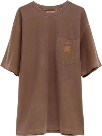 Carhartt Work in Progress Homme, Tops, Brun, Taille: L S/S Loose Pocket T-Shirt