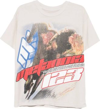 RRR123 T-Shirt mit grafischem Print - Grau