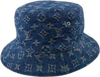 Louis Vuitton unisex, Pre-owned, Bleu, Taille: ONE Size Chapeau en coton Pre-owned