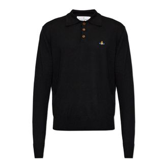 Vivienne Westwood Woll-Polo Mark - - Knitwear - Herren - Schwarzk - L