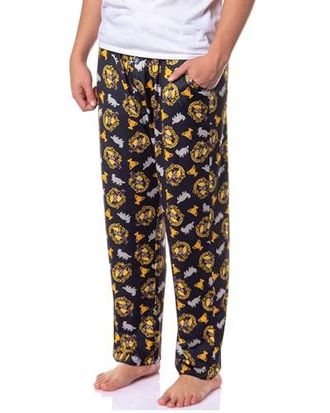Intimo Harry Potter Hogwarts House Crest Pyjama pour homme Imprim&eacute; Gryffondor Serpentard Poufsouffle Serdaigle, noir, Large