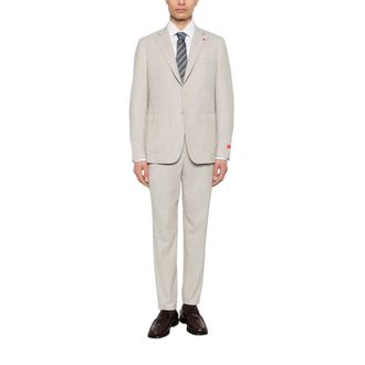Isaia Homme, Costumes, Beige, Taille: 3XL Costume crois&eacute;