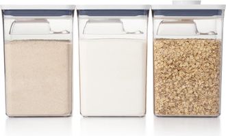 Oxo 11236400 Good Grips 6-teiliges gro&szlig;es Kanister-Set mit Schaufeln 6 St&uuml;ck Pop, Kunststoff, Wei&szlig;, Transparent