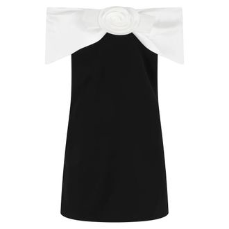 Self Portrait Mini Crepe Flower Kleid - - Dresses - Damen - Schwarzk - S