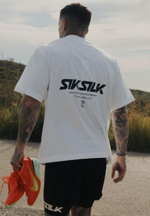 Siksilk Herren Wei&szlig;es Grafik T-Shirt XXL