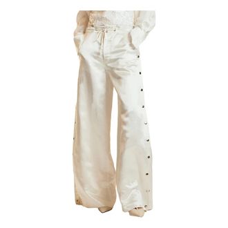 Cynthia Rowley Femme, Pantalons, Blanc, Taille: 40 FR Pantalon &agrave; boutons-pression