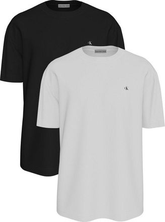 Calvin Klein Jeans T-Shirt SS CLASSIC MONOGRAM TEE 2PK (2-tlg) Mit Rundhalsausschnitt, regular fit